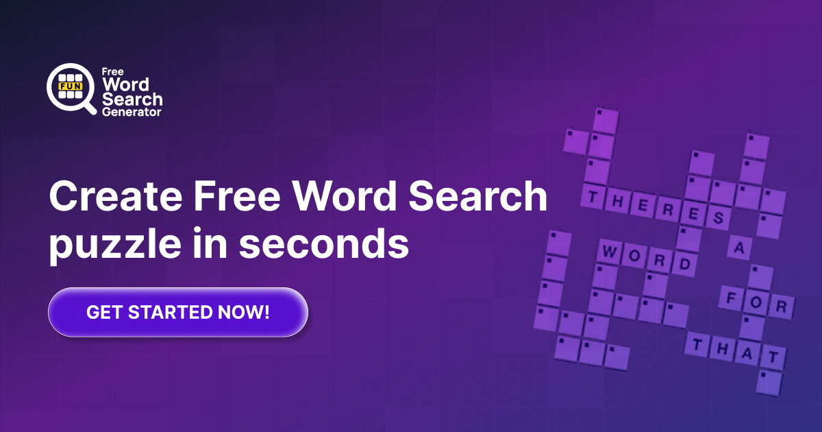 Free Word Search Generator | Create Custom Word Search Puzzles Online